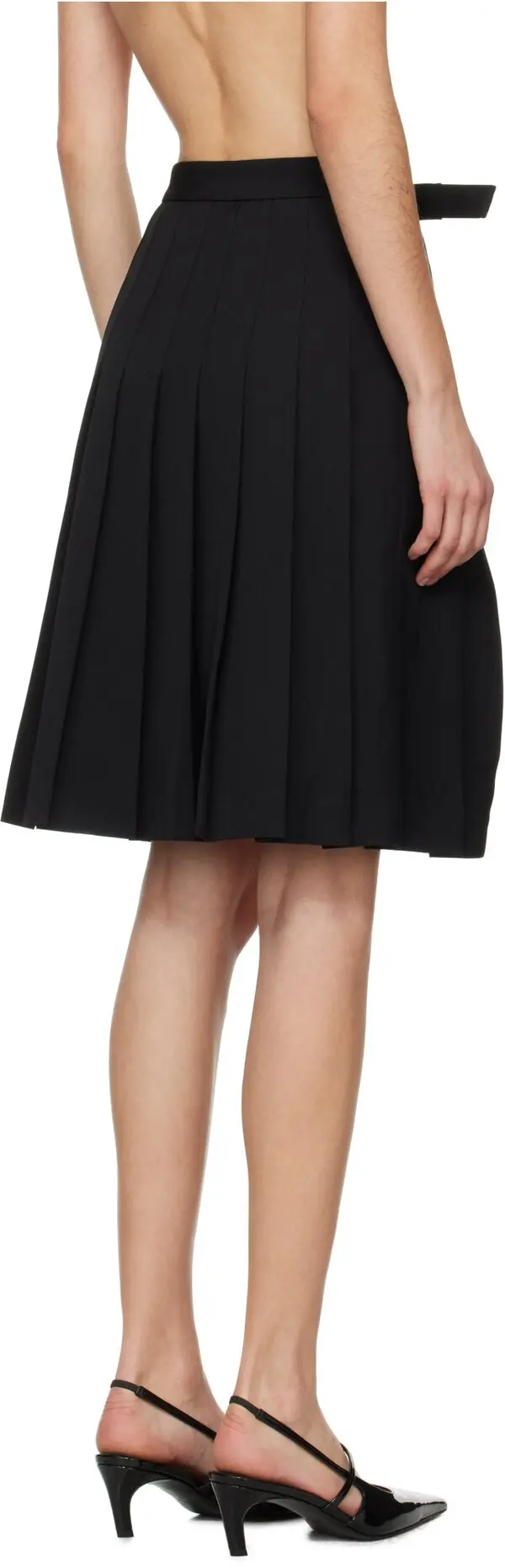 SHUSHU/TONG Knife-pleated Skirt With Bow Detail