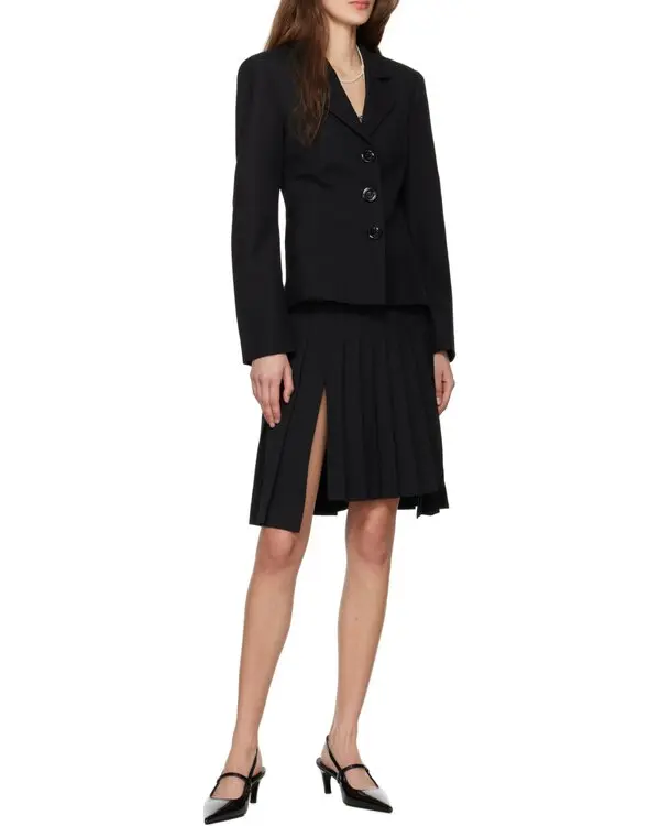 SHUSHU/TONG Knife-pleated Skirt With Bow Detail