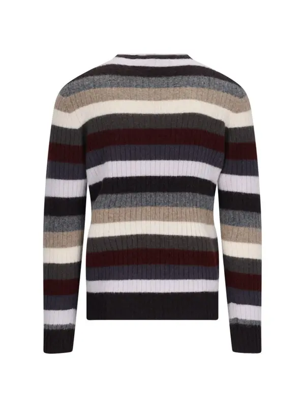 DRUMOHR Striped Ribbed Knit Top - Black