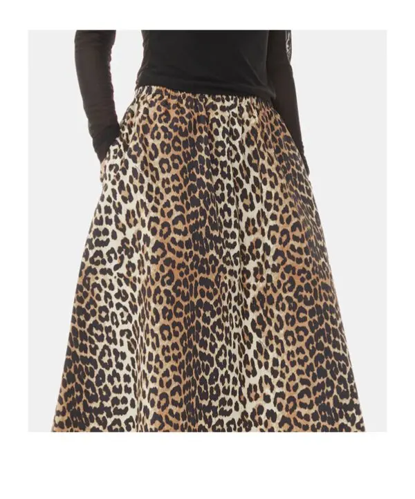 GANNI Print Midi Skirt