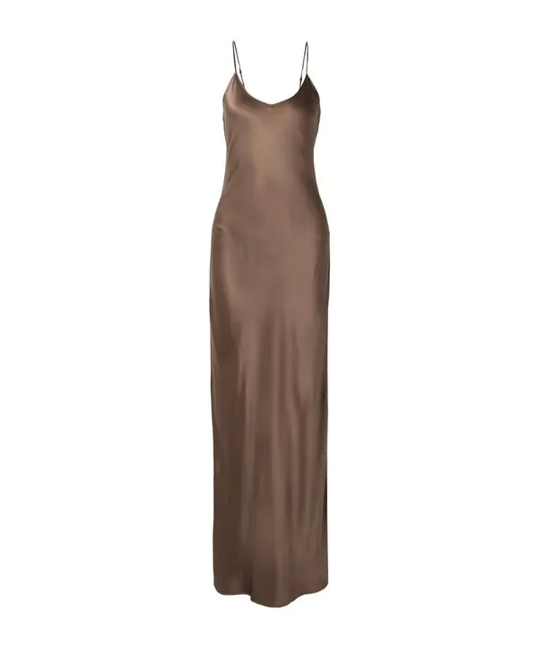 NILI LOTAN Spaghetti Strap Gown - Brown