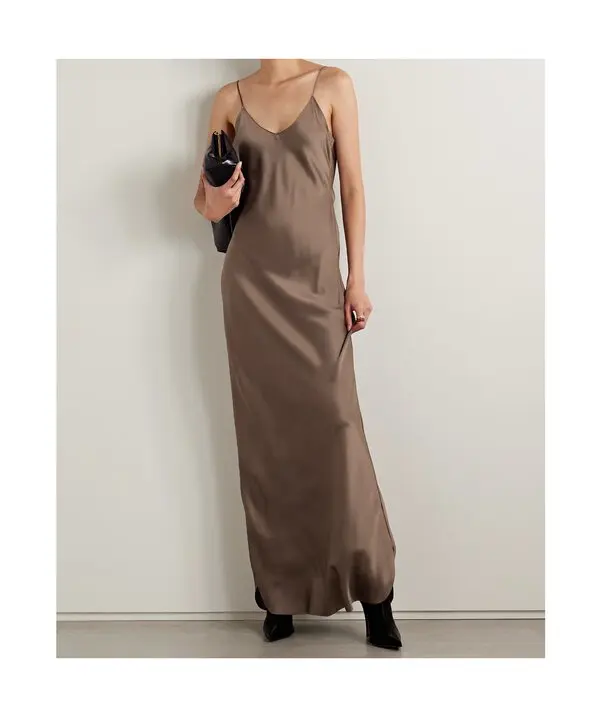 NILI LOTAN Spaghetti Strap Gown - Brown