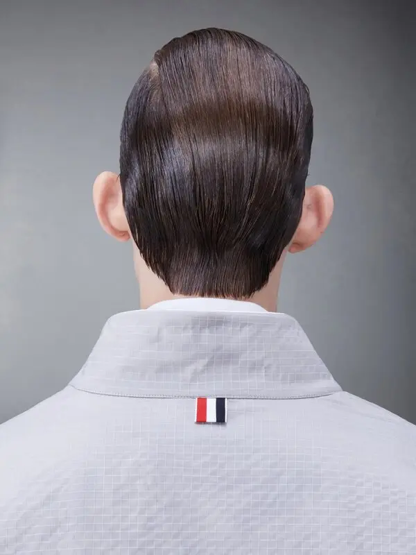 Thom Browne 4-bar Zipped Ripstop Jacket - Light Gray