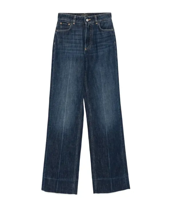 Dolce & Gabbana Logo Plaque Flared Jeans - Blue