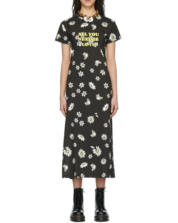 Rabanne Short Sleeve Floral Print Maxi Dress