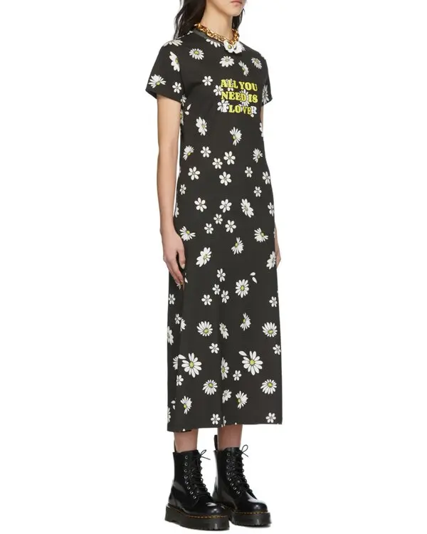 Rabanne Short Sleeve Floral Print Maxi Dress