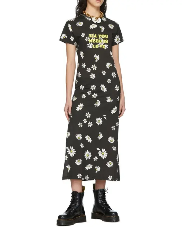 Rabanne Short Sleeve Floral Print Maxi Dress