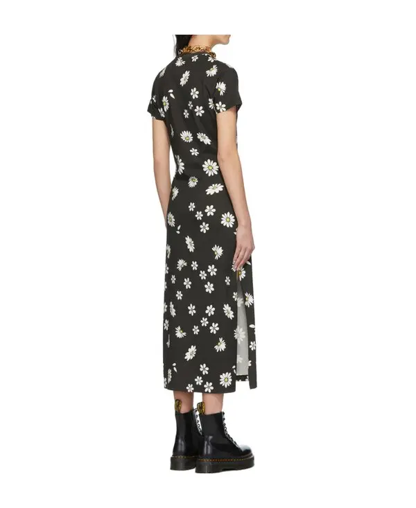 Rabanne Short Sleeve Floral Print Maxi Dress