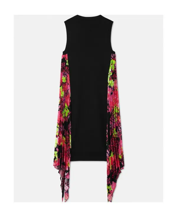Versace Sleeveless Round Neck Orchid Print Dress