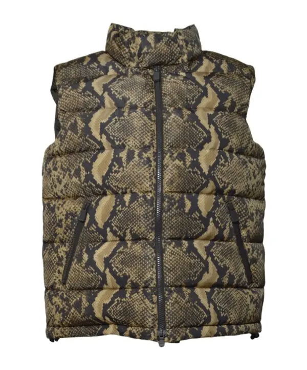 Aspesi Printed Zip-up Gilet - Black