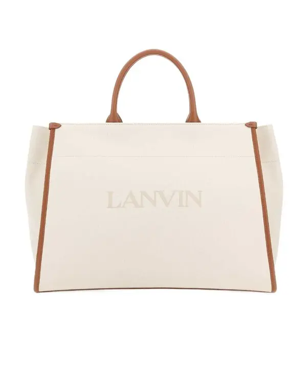 LANVIN Logo Printed Top Handle Bag