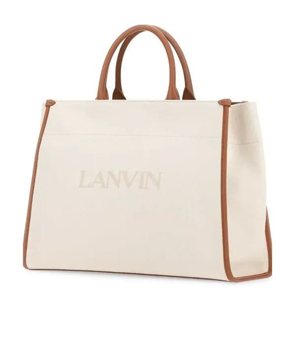 LANVIN Logo Printed Top Handle Bag