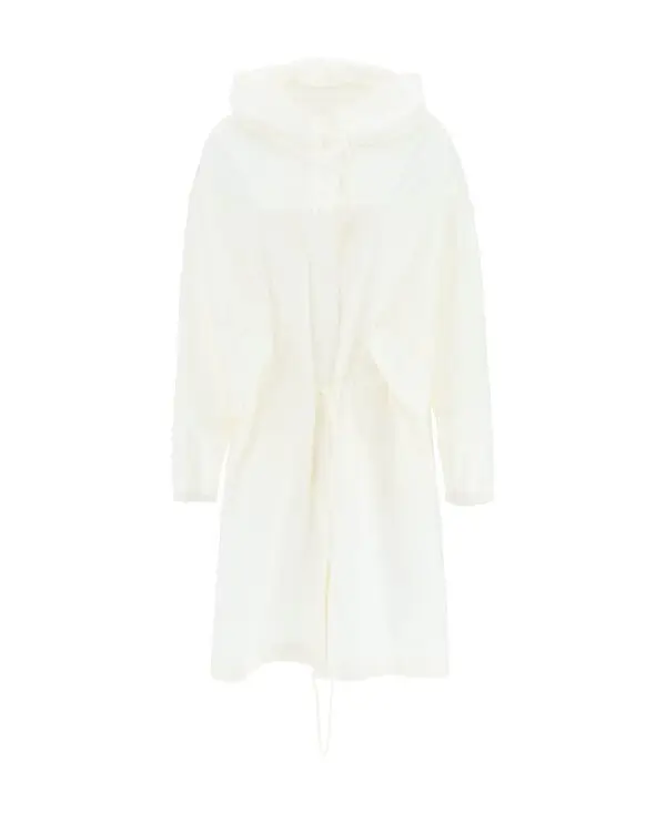 JIL SANDER Logo Printed Drawstring Hooded Coat - No