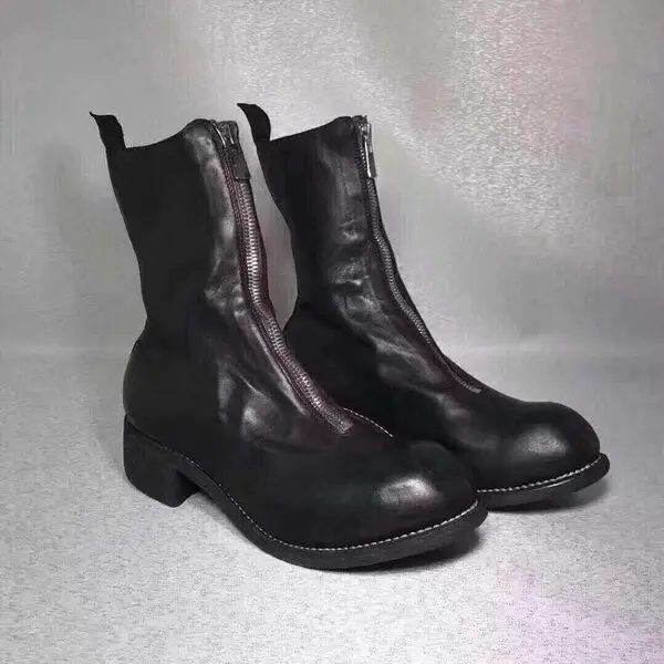 Guidi Front Zip Ankle Boots