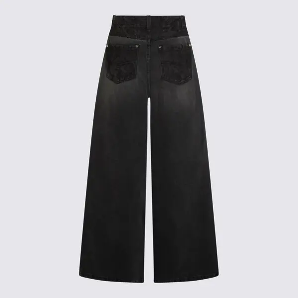 Blumarine Wide Leg Jeans With Lace Details