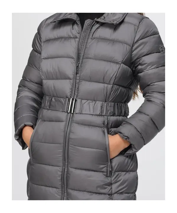 Michael Kors Packable Quilted Puffer Coat With Belt