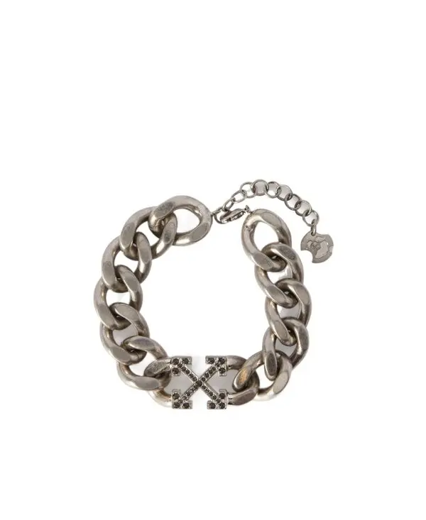 Off-White Arrows Crystal-embellished Chain Bracelet - Yellow