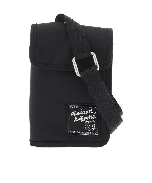 Maison Kitsuné Logo Patch Double Fold Pouch - Black