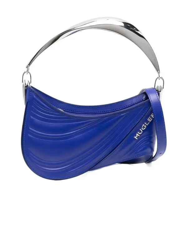 MUGLER Logo Plaque Zipped Shoulder Bag