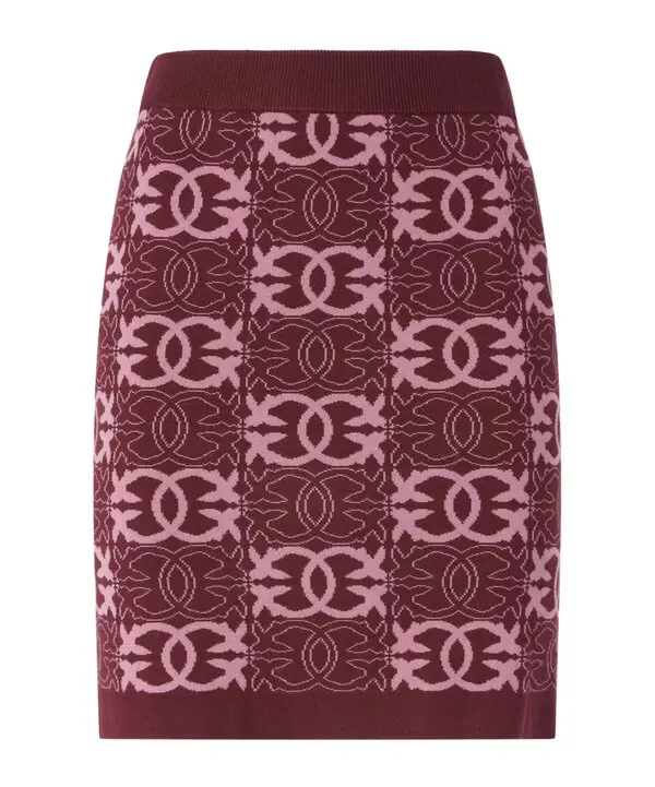Pinko Logo-pattern Knit Straight Skirt