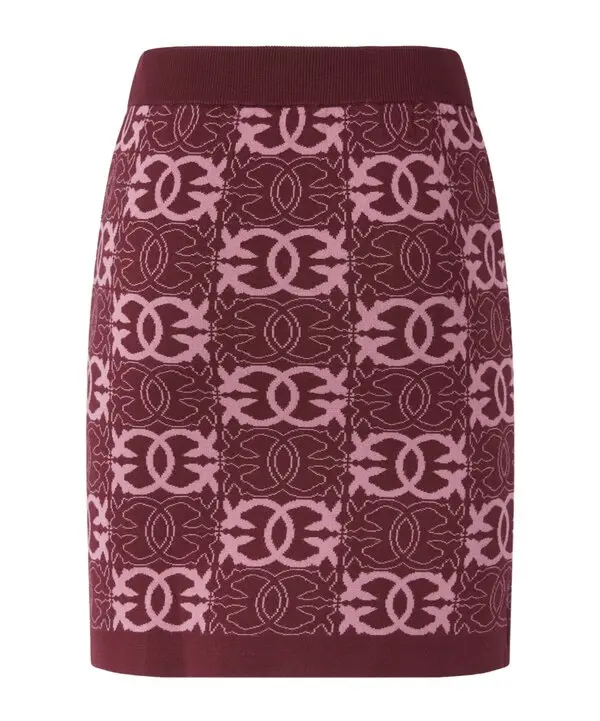 Pinko Logo-pattern Knit Straight Skirt