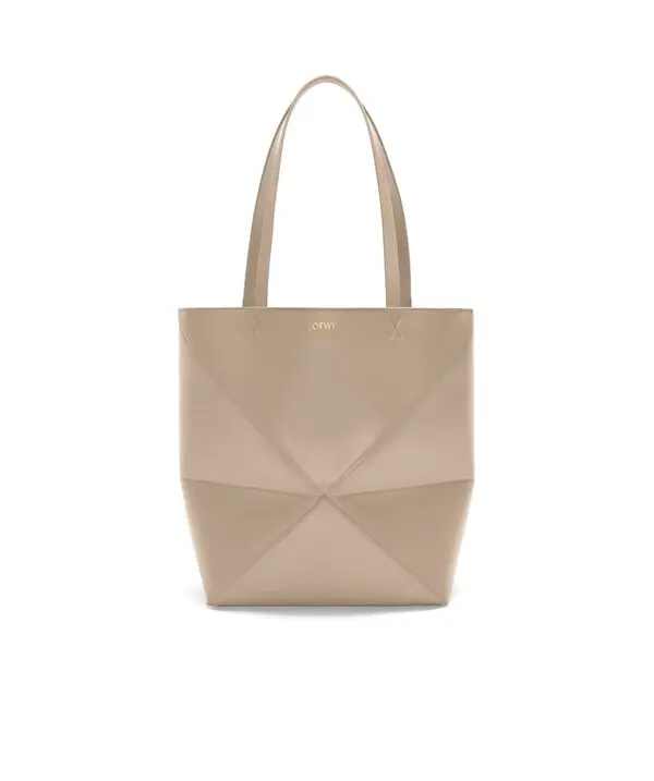 Loewe Puzzle Fold Medium Top Handle Bag - Sand-colored