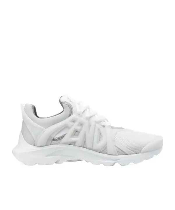Fendi Lace-up Sneakers With Logo Detailing - White