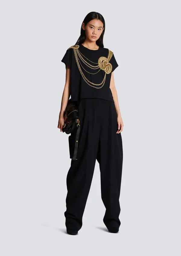 Balmain High Waist Baggy Trousers