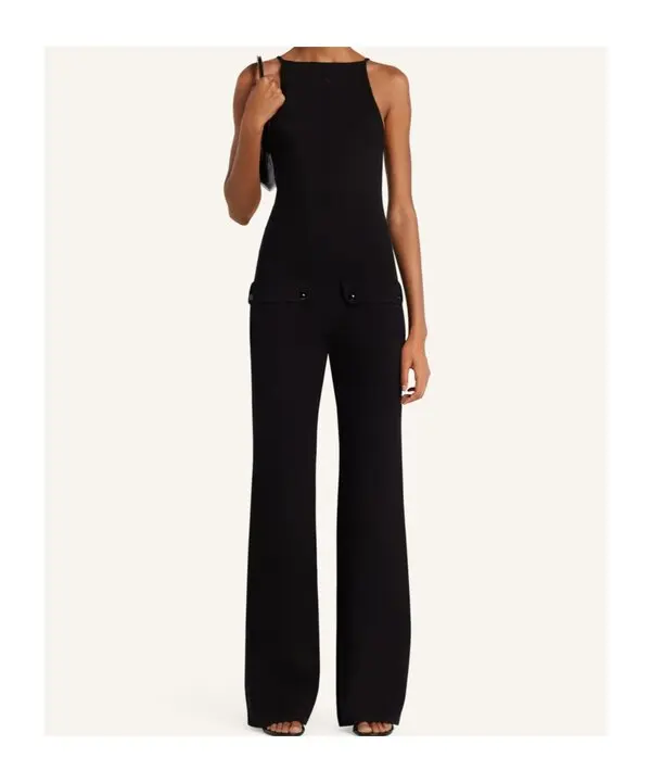 COURREGES Courrèges Milano Knitted Allover Jumpsuit - Black