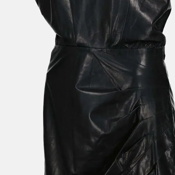 IRO PARIS Pernille Asymmetric Leather Mini Dress - Black