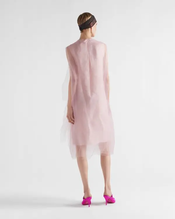 Prada Sleeveless Technical Voile Dress