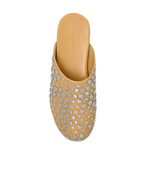 Tory Burch Leather Studded Flat Mules