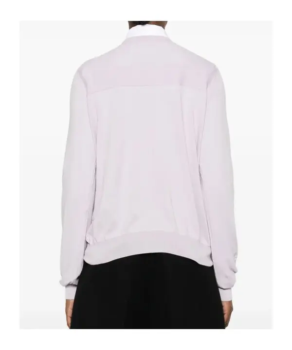 JIL SANDER Crew Neck Long Sleeve Cotton Sweater - White
