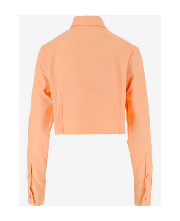 Raf Simons Cropped Shirt With Frayed Hem - Pink