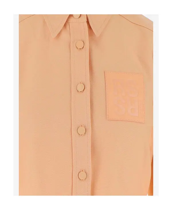 Raf Simons Cropped Shirt With Frayed Hem - Pink