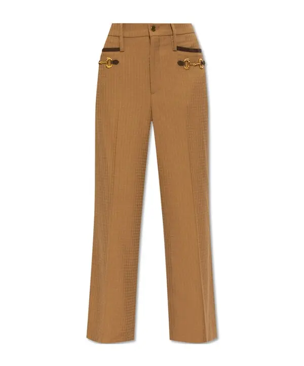 Gucci Horsebit Detailed Tailored Trousers