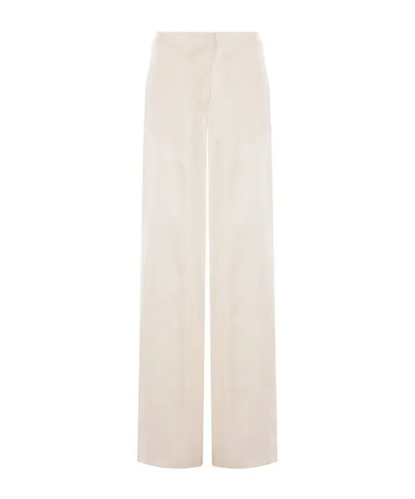 Blumarine Wide-leg Gabardine Trousers - Butter
