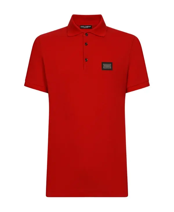 Dolce & Gabbana Logo-plaque Polo Shirt - Red