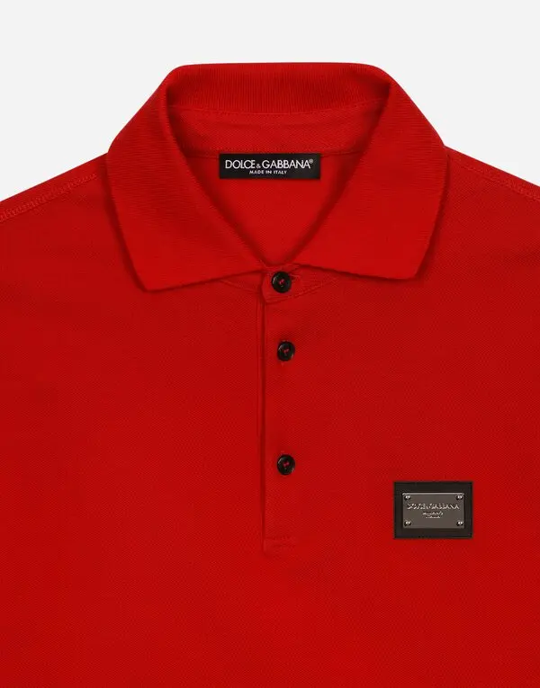Dolce & Gabbana Logo-plaque Polo Shirt - Red