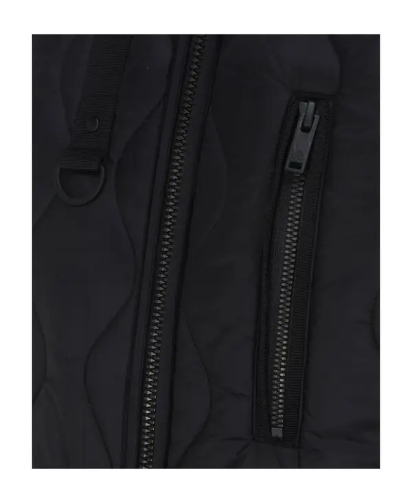Moose Knuckles Sleeveless Quilted Vest With Drawstring Hood