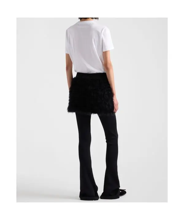 Prada Embellished Triangle Logo Crewneck T-shirt