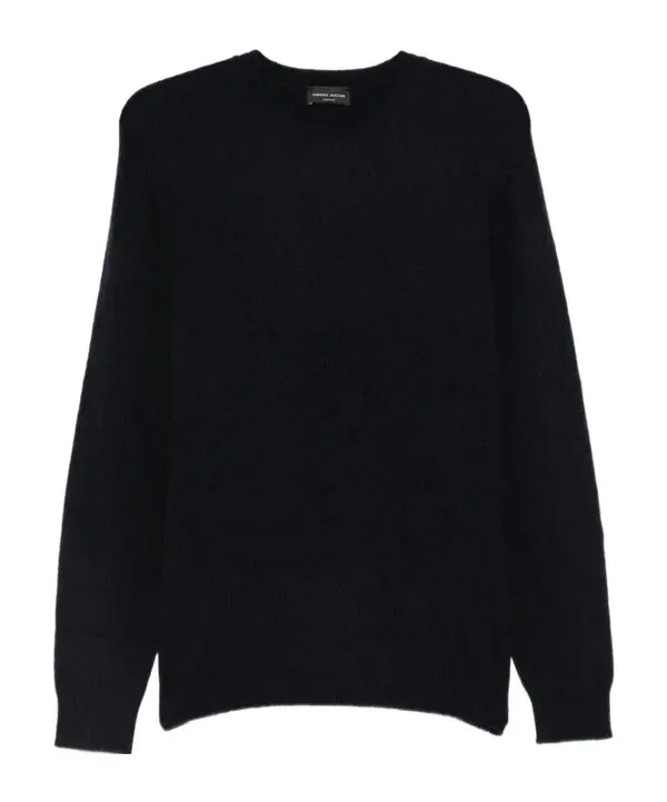 ROBERTO COLLINA Crew Neck Long-sleeve Sweater - Black