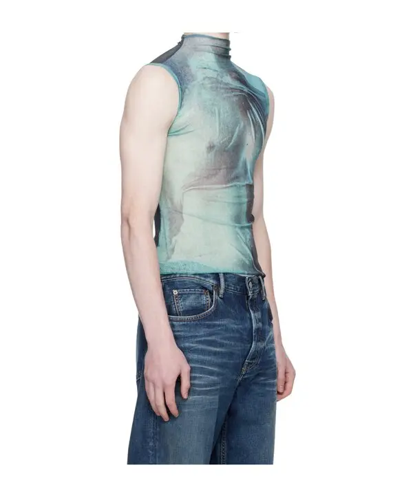 JEAN PAUL GAULTIER Sleeveless Graphic Print Turtleneck