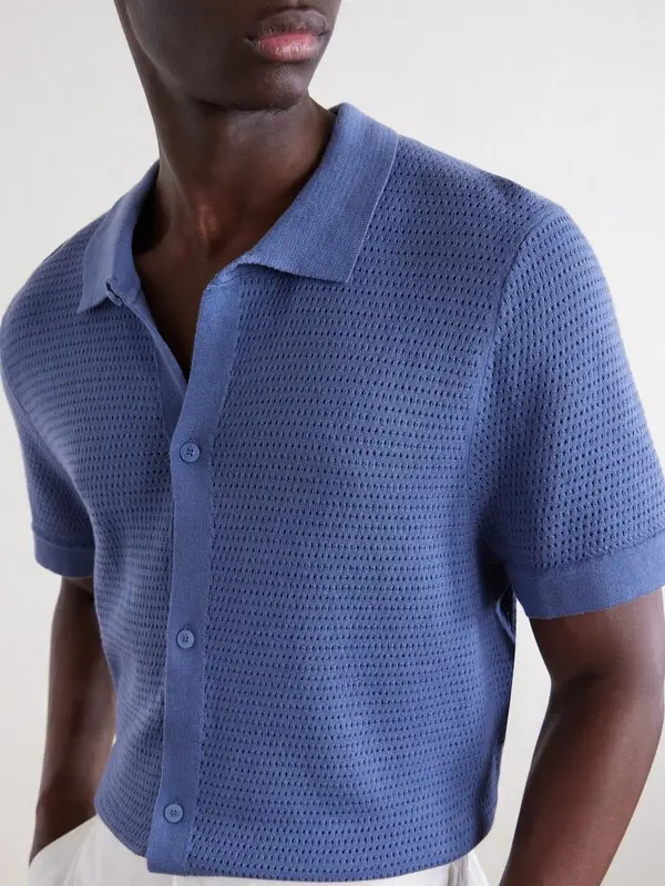 Onia Open-knit Cotton Shirt