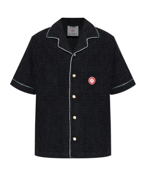 Casablanca Short-sleeved Towelling Shirt - Black