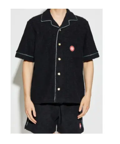 Casablanca Short-sleeved Towelling Shirt - Black