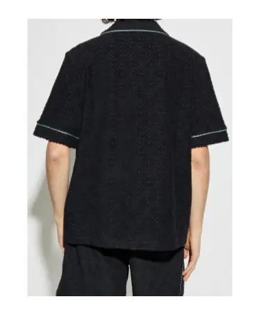 Casablanca Short-sleeved Towelling Shirt - Black