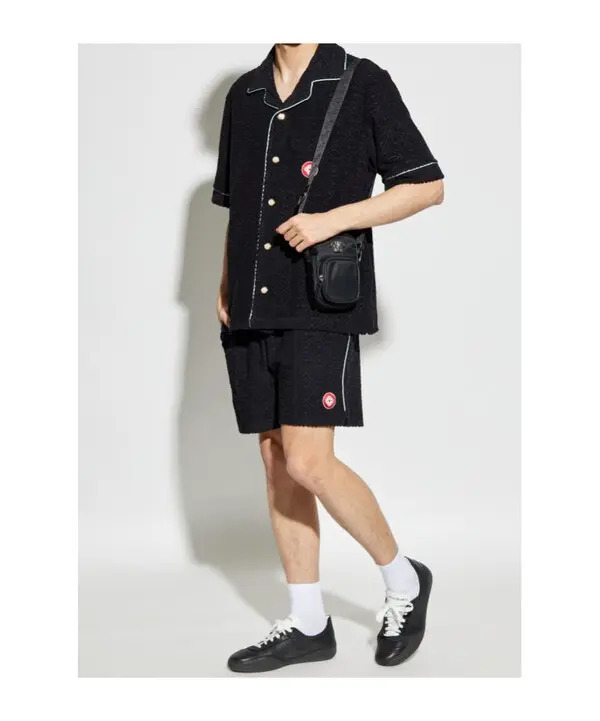 Casablanca Short-sleeved Towelling Shirt - Black