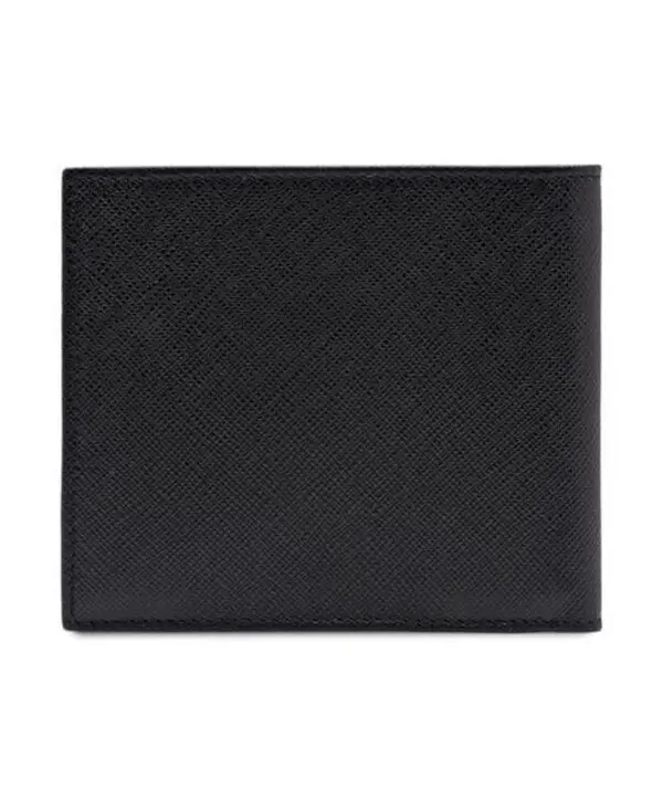 Prada Logo Plaque Bifold Wallet - Black