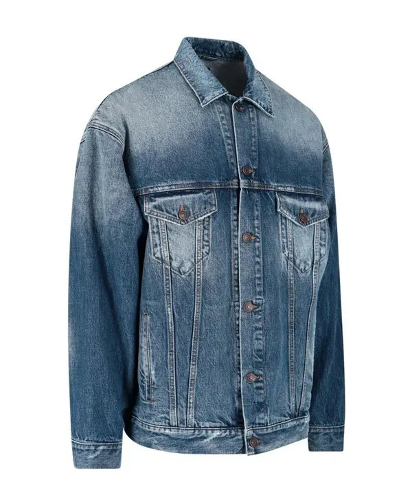 Balenciaga Logo Print Denim Jacket